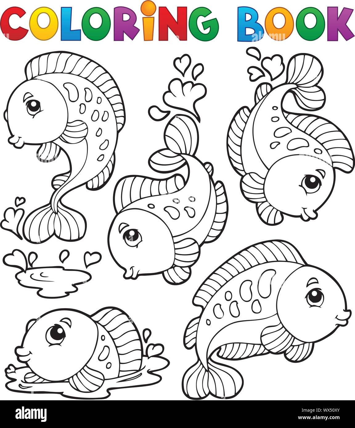 Coloring book with fish theme 1 Stock Vector Image & Art - Alamy