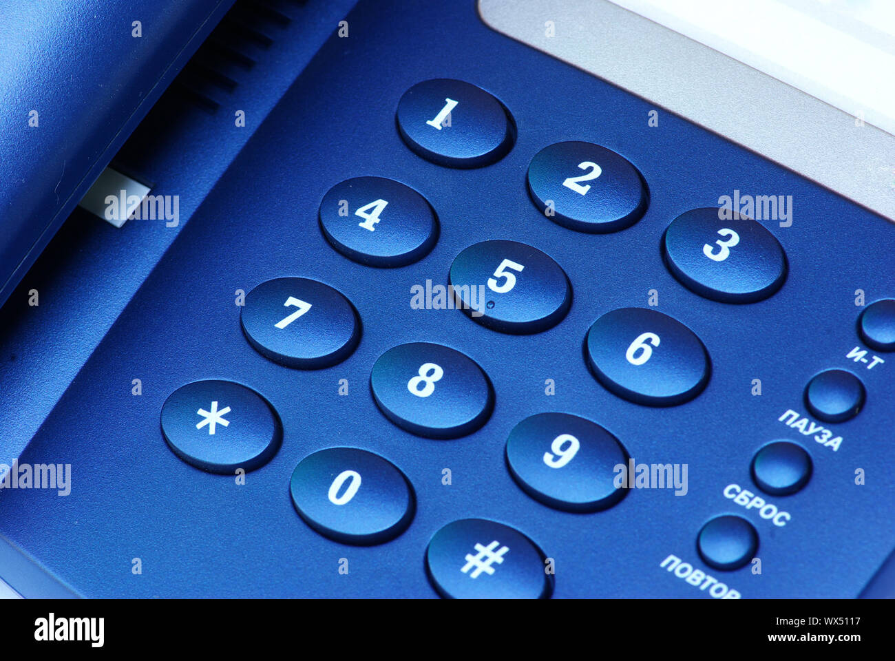 Keyboard telephone by a large plan Stock Photo - Alamy