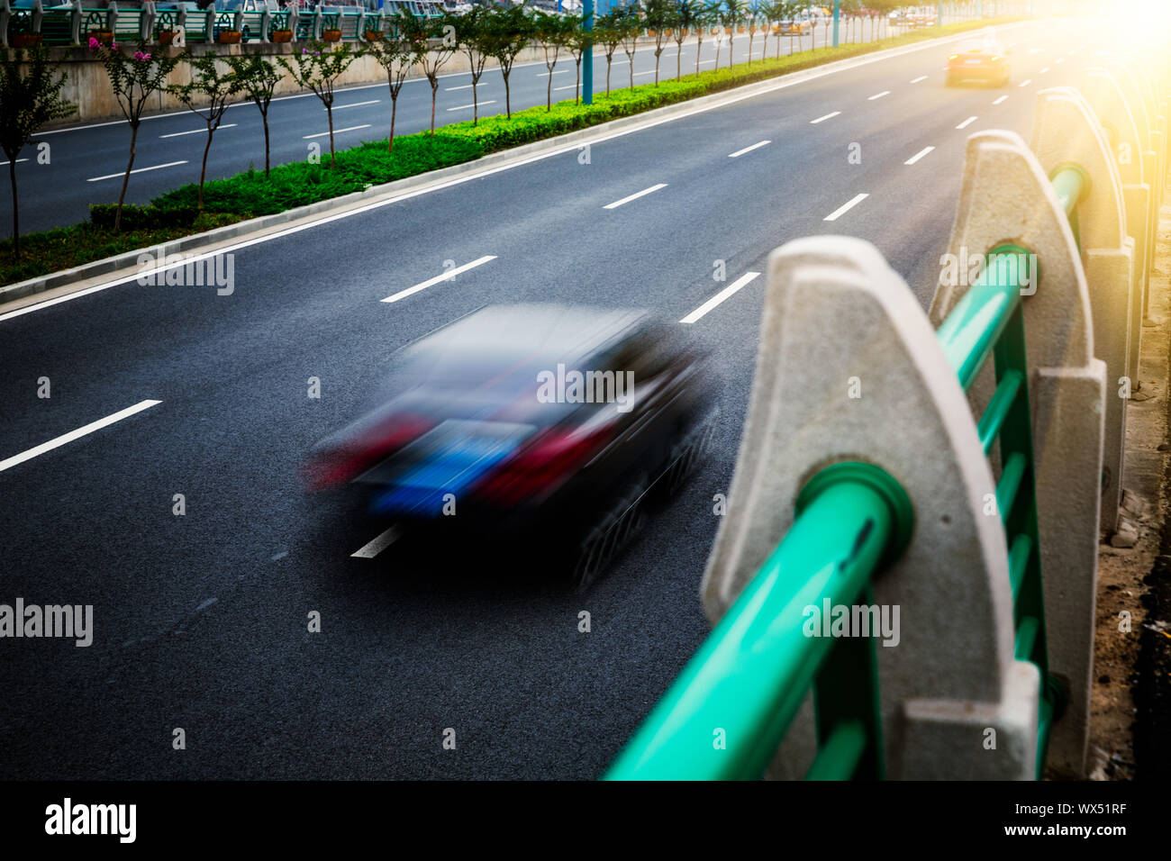 Car speeding motorway hi-res stock photography and images - Alamy