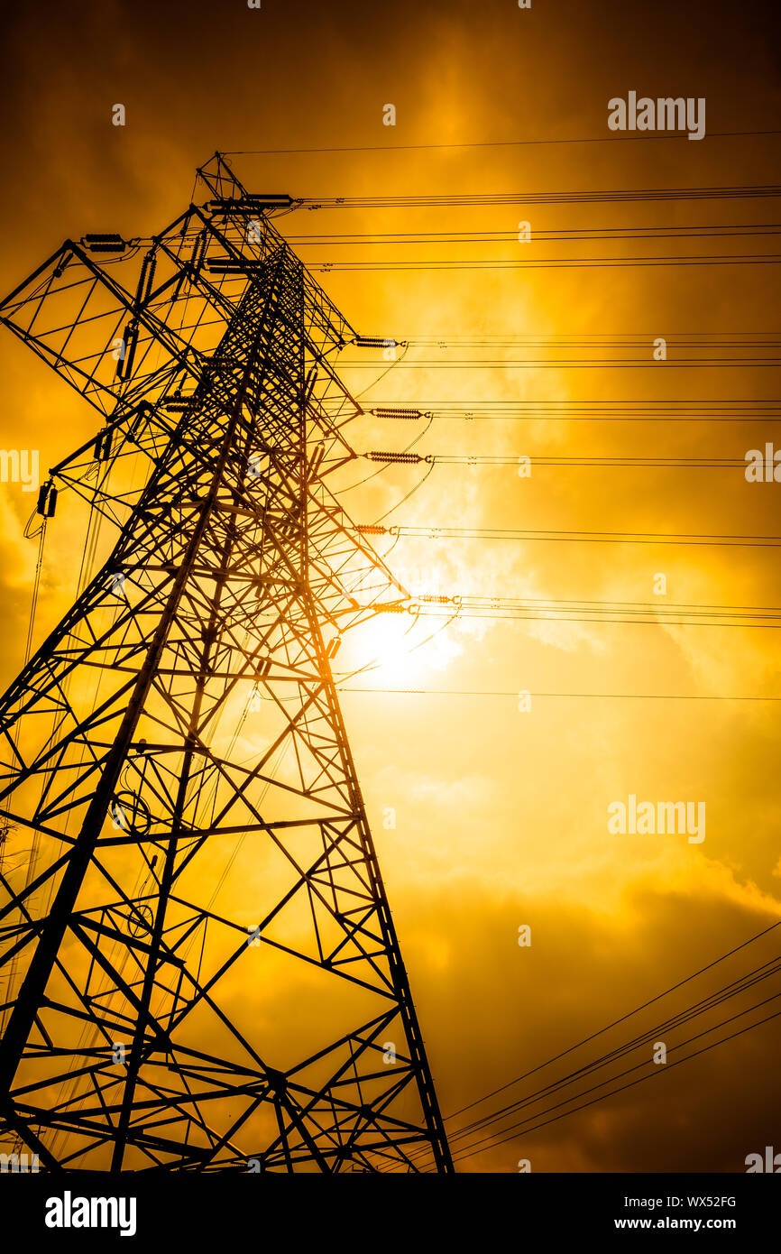 High voltage towers Stock Photo - Alamy