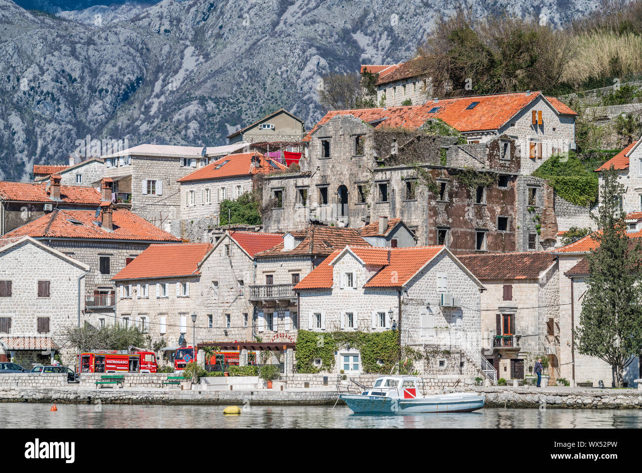 Architecture of Perast town Stock Photo - Alamy