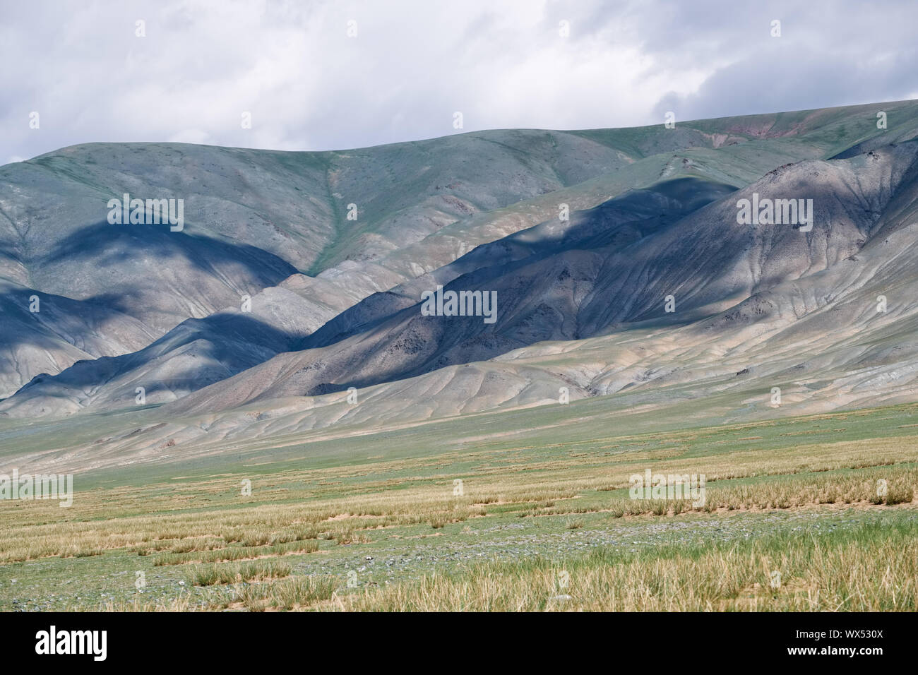 Mongolian mountain natural landscape near lake Tolbo-Nuur in north ...