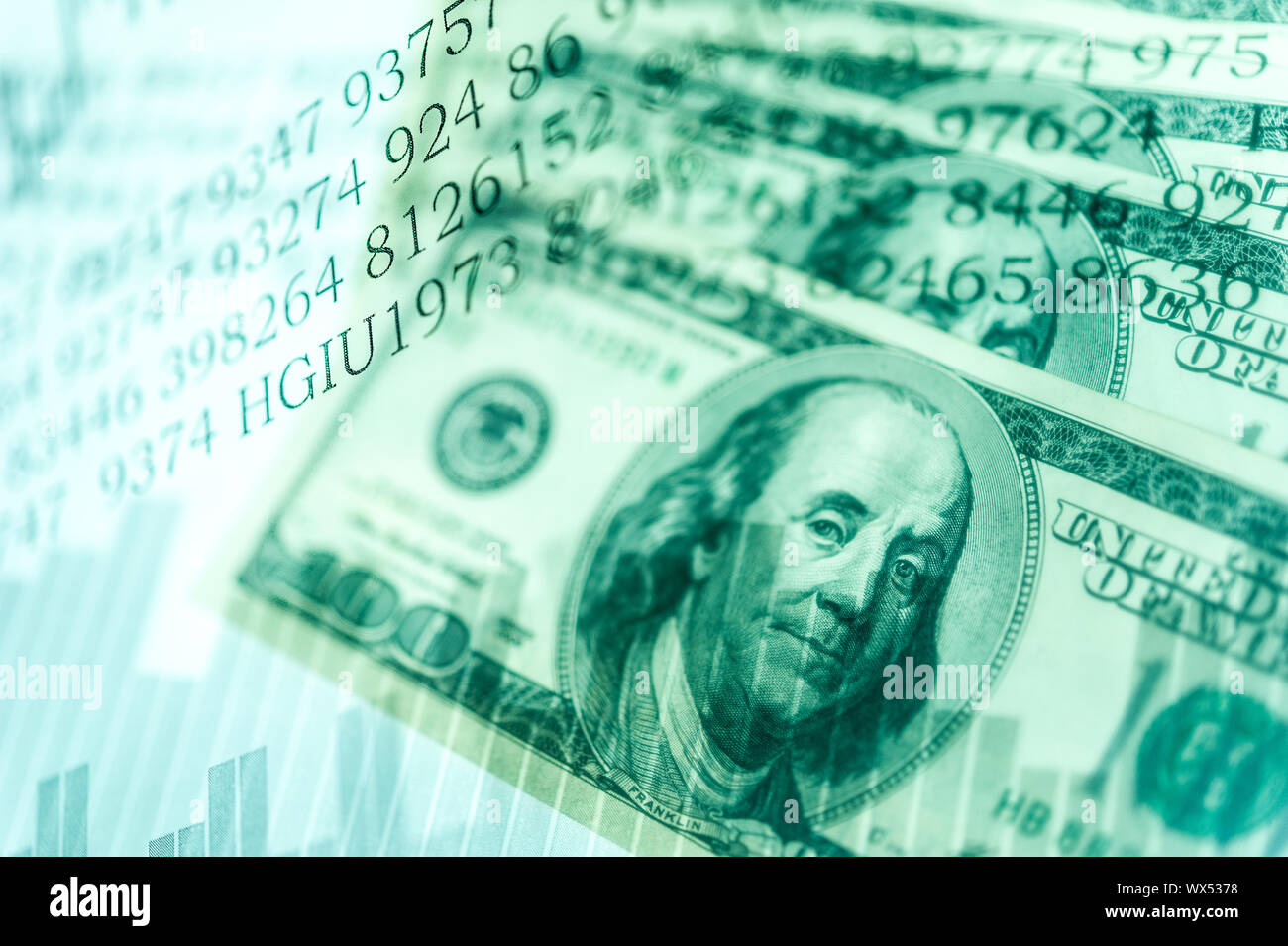 Double exposure Stock market display or forex trading graph and ...