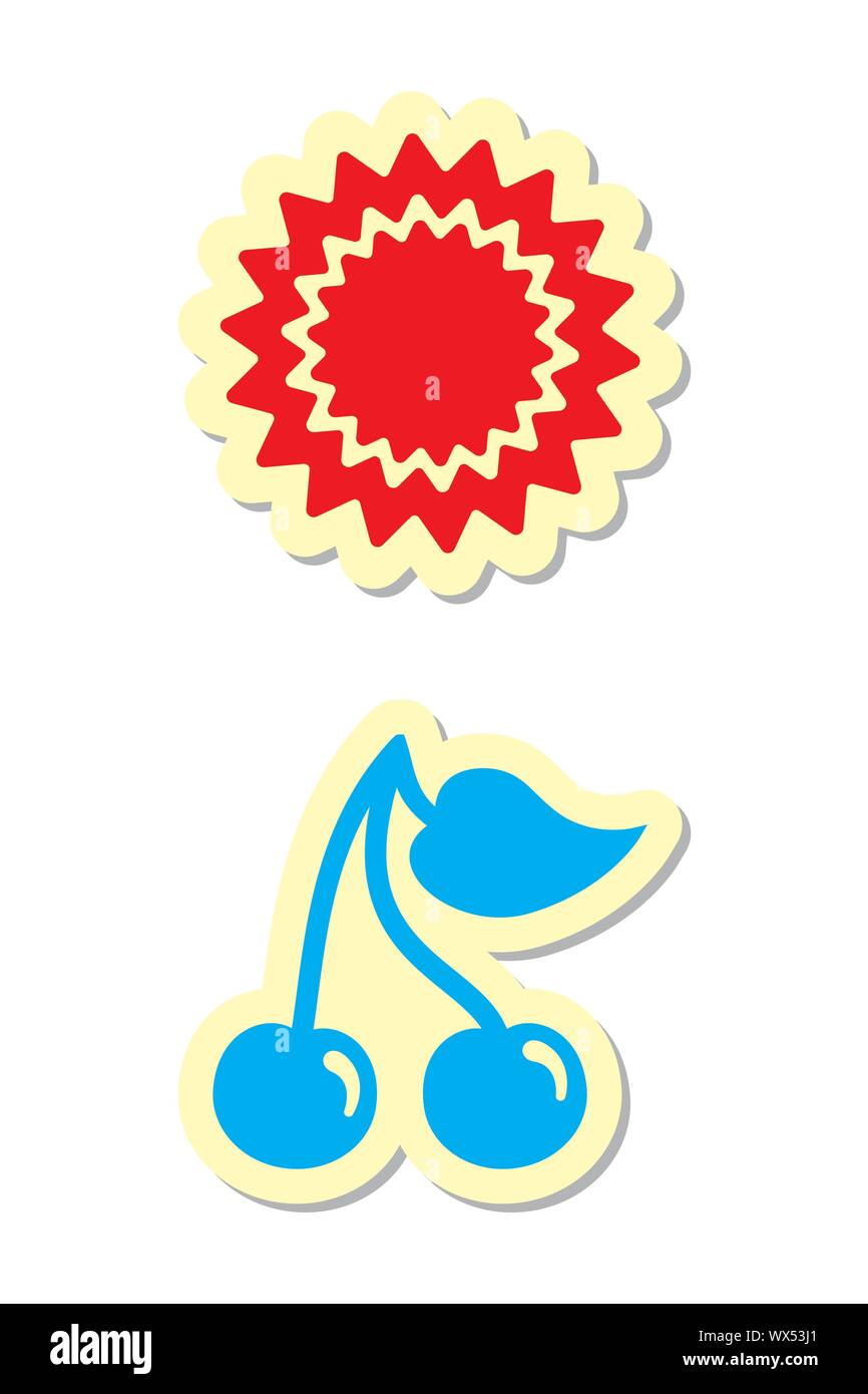 Sun and Cherry Icons Stock Vector Image & Art - Alamy