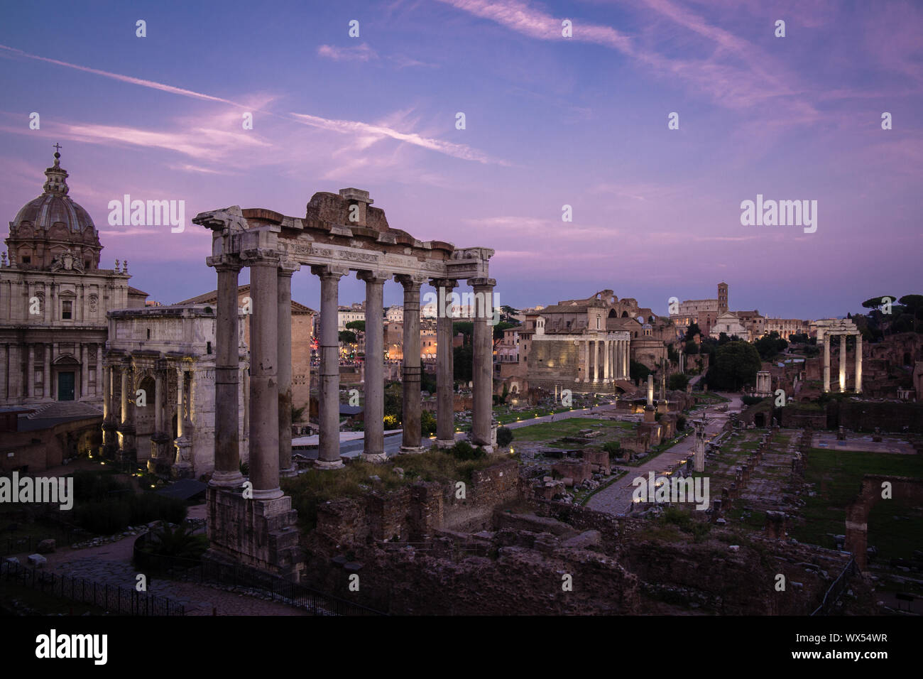 Rome Forum Romanum sunset Stock Photo - Alamy