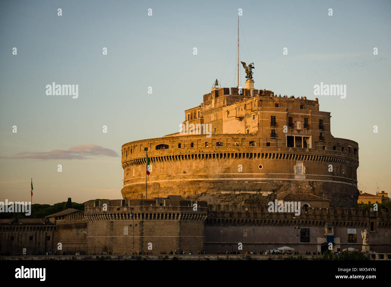 Castel Sant'Angelo Engelsburg at sunset Stock Photo - Alamy