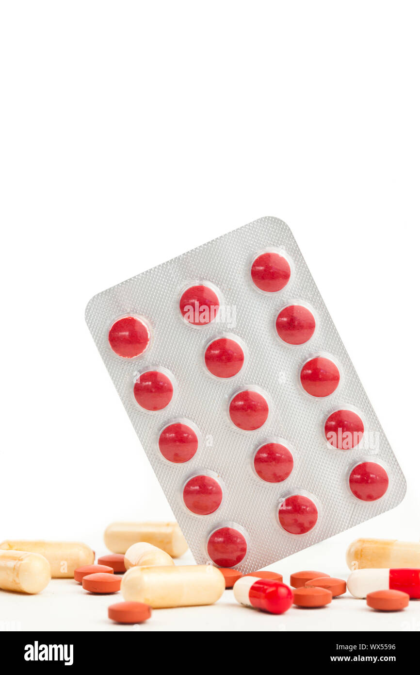 Medications against white background Stock Photo - Alamy