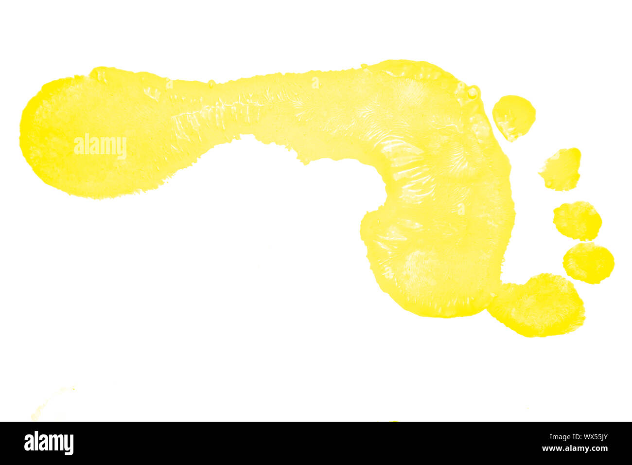 One horizontal yellow footprint against a white background Stock Photo ...