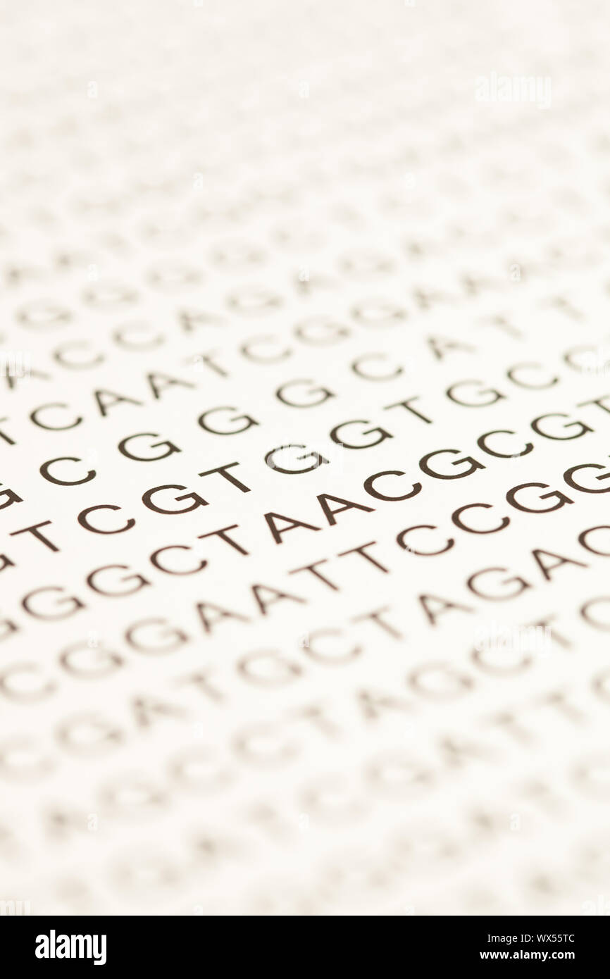 List of dna testing letters Stock Photo - Alamy