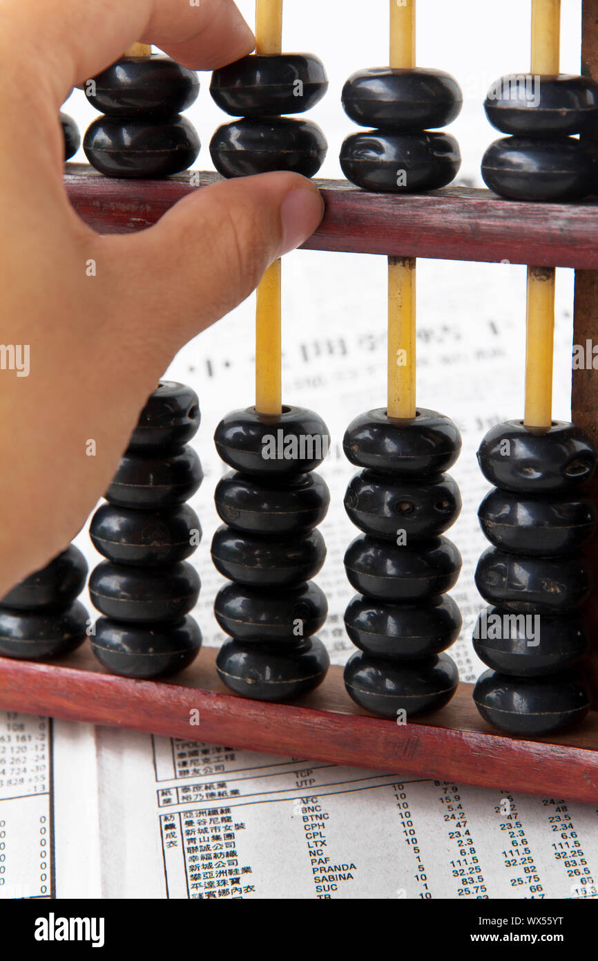 hand hold abacus Stock Photo - Alamy