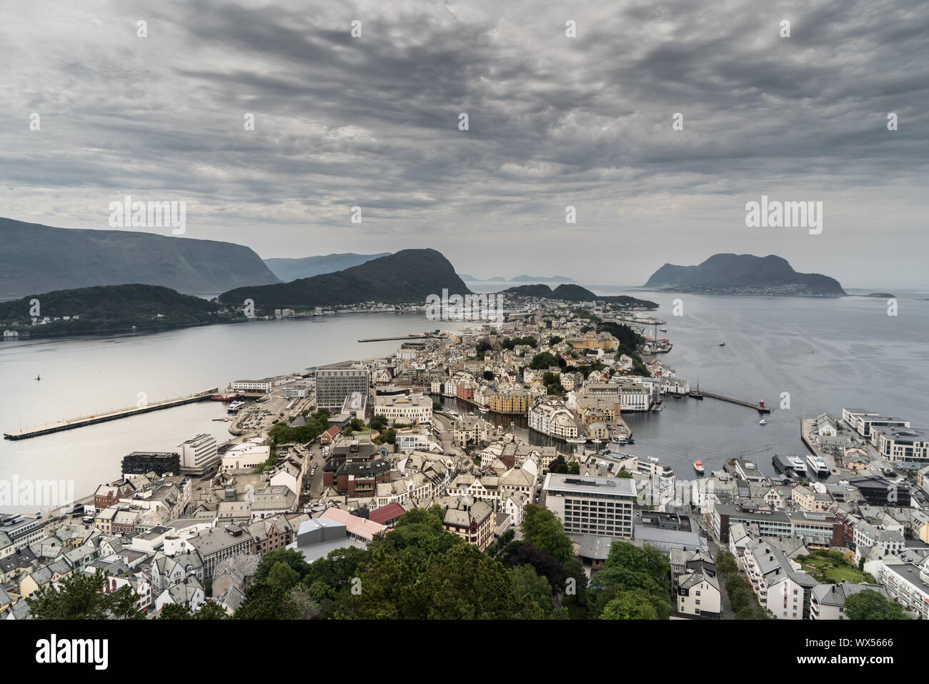 View from Aksla to Ålesund Stock Photo - Alamy
