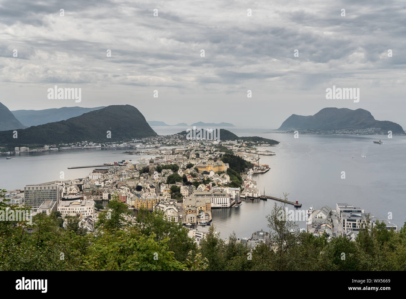 View from Aksla to Ålesund Stock Photo - Alamy