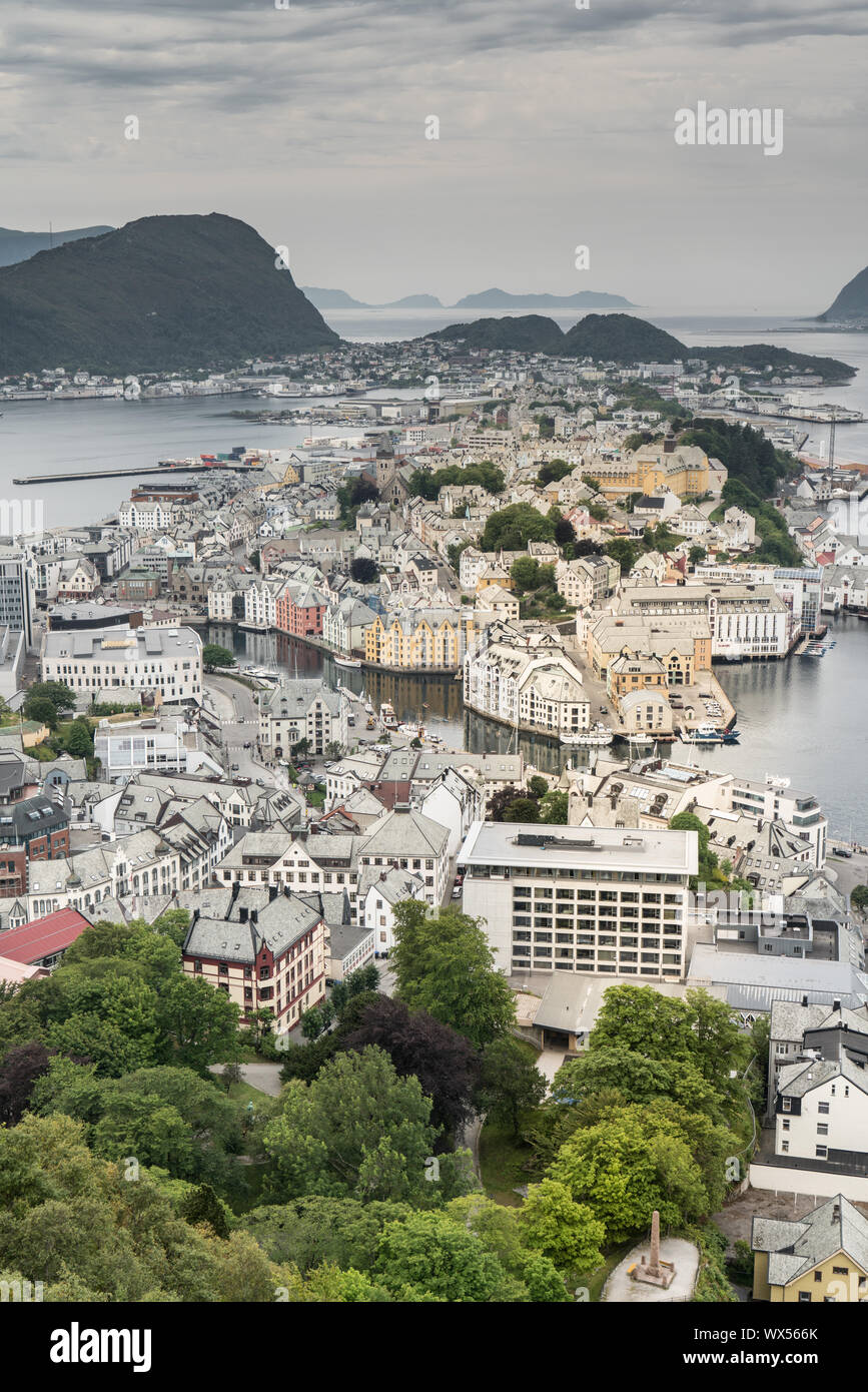 View from Aksla to Ålesund Stock Photo - Alamy