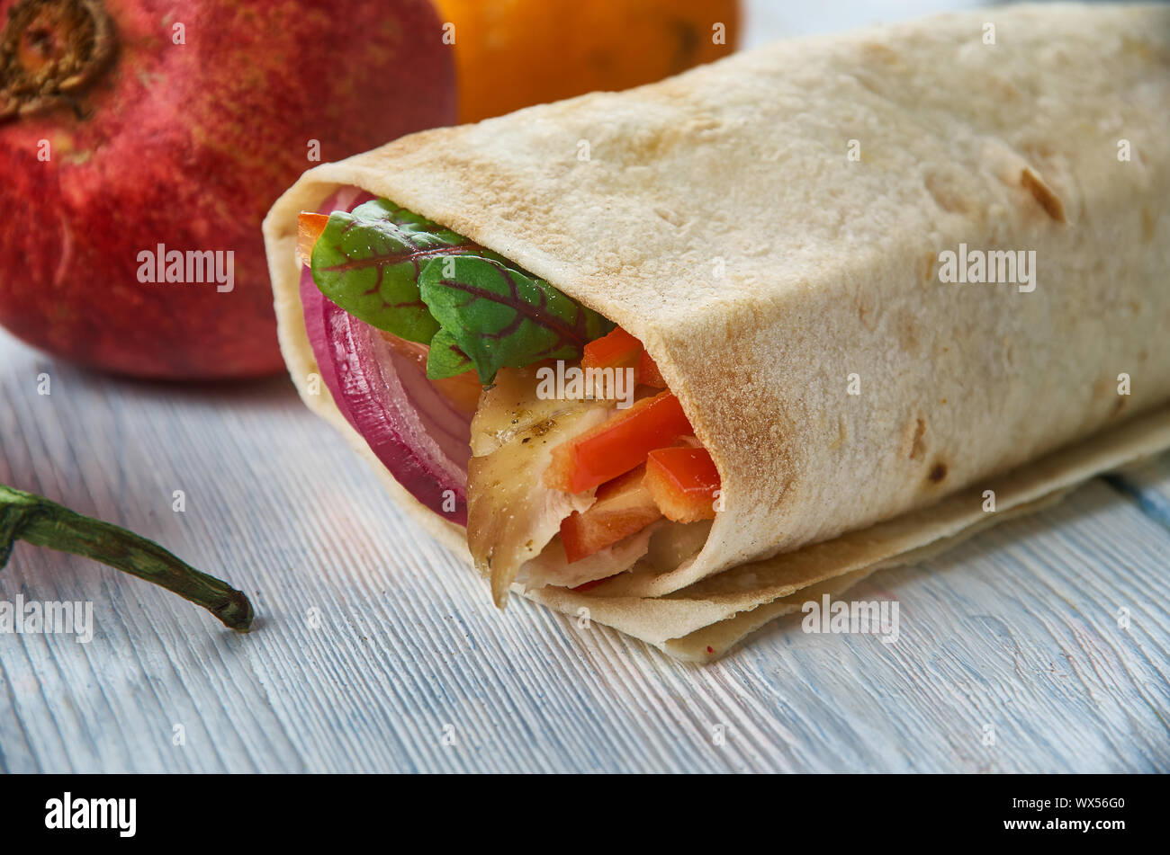 Top view shawarma chicken hi-res stock photography and images - Alamy