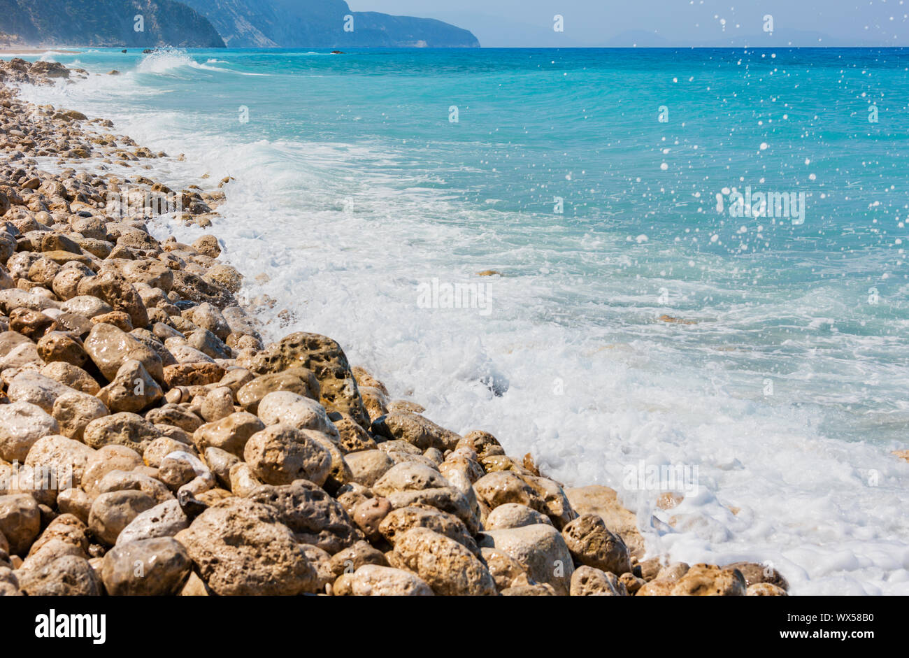 Summer Lefkada coast, Greece Stock Photo - Alamy