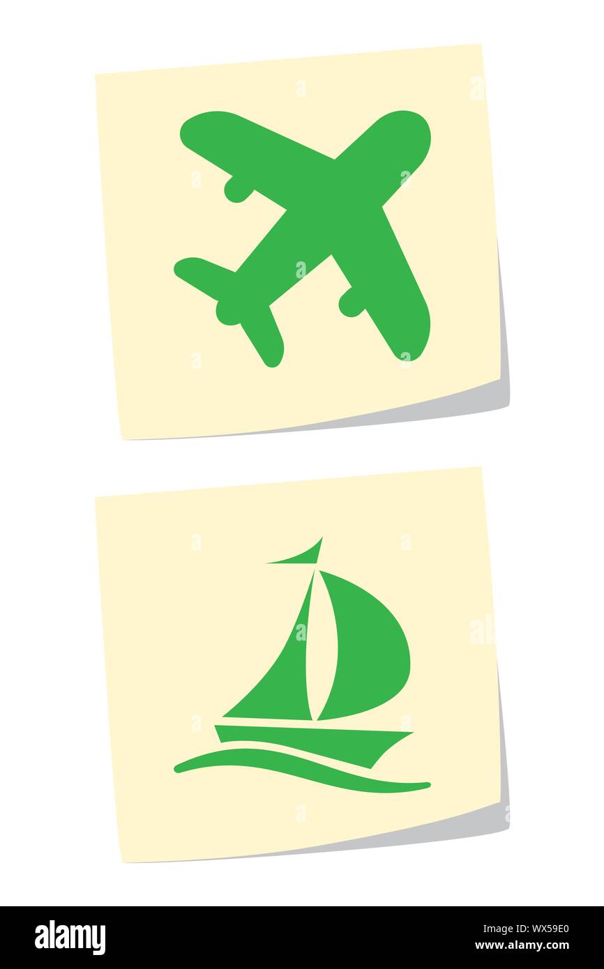 Plane and Ship Icons Stock Vector Image & Art - Alamy