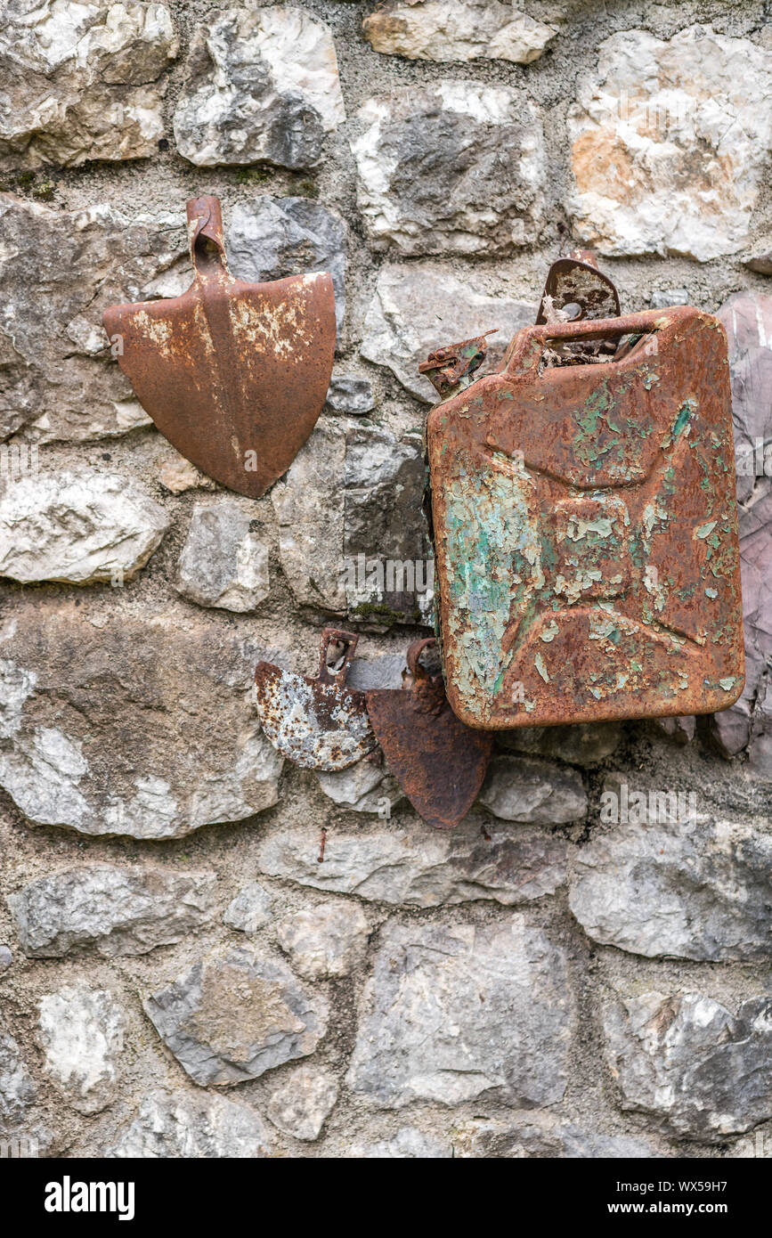 Old decaying rusty gasoline canister Stock Photo - Alamy