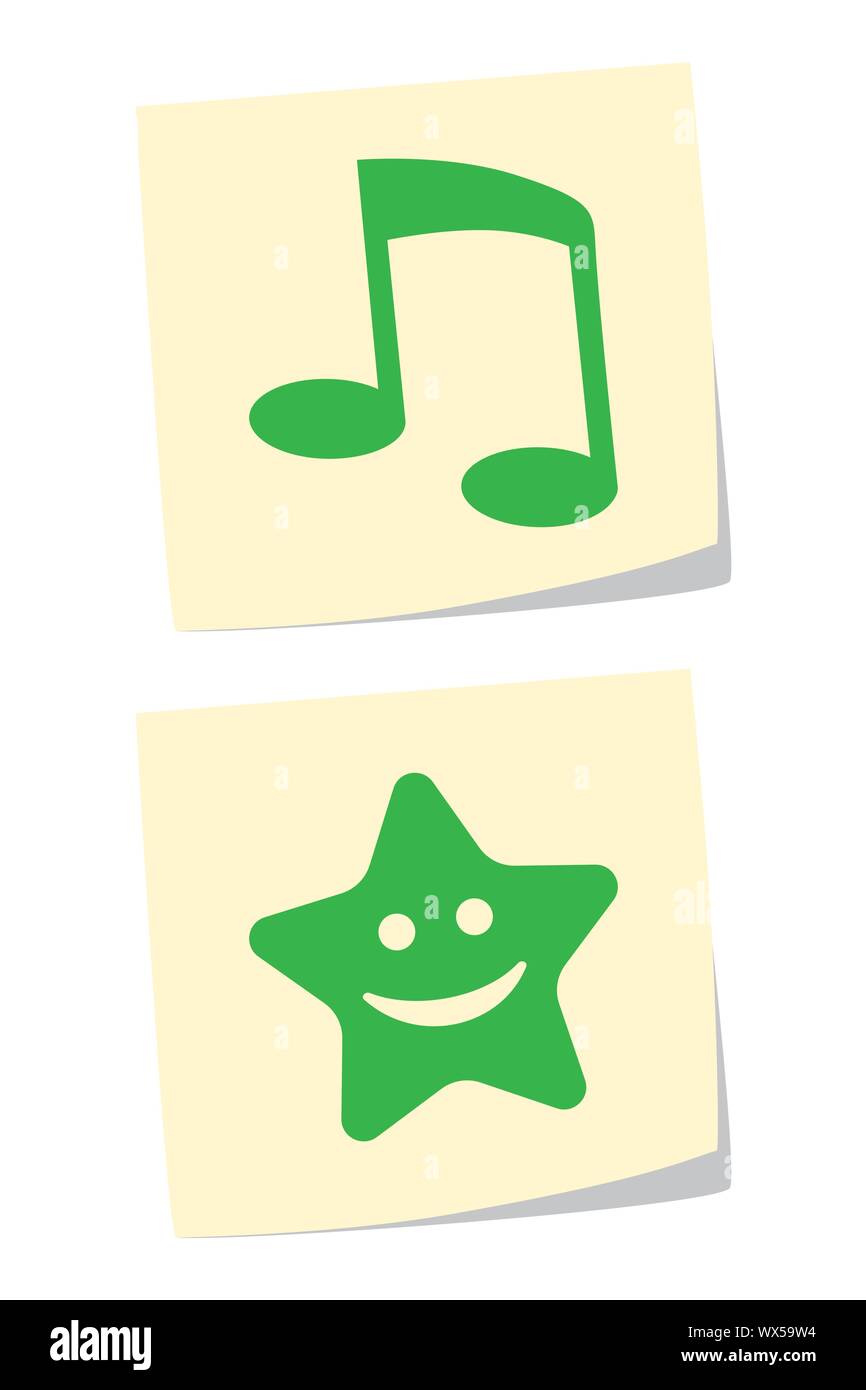 Note and Star Icons Stock Vector Image & Art - Alamy