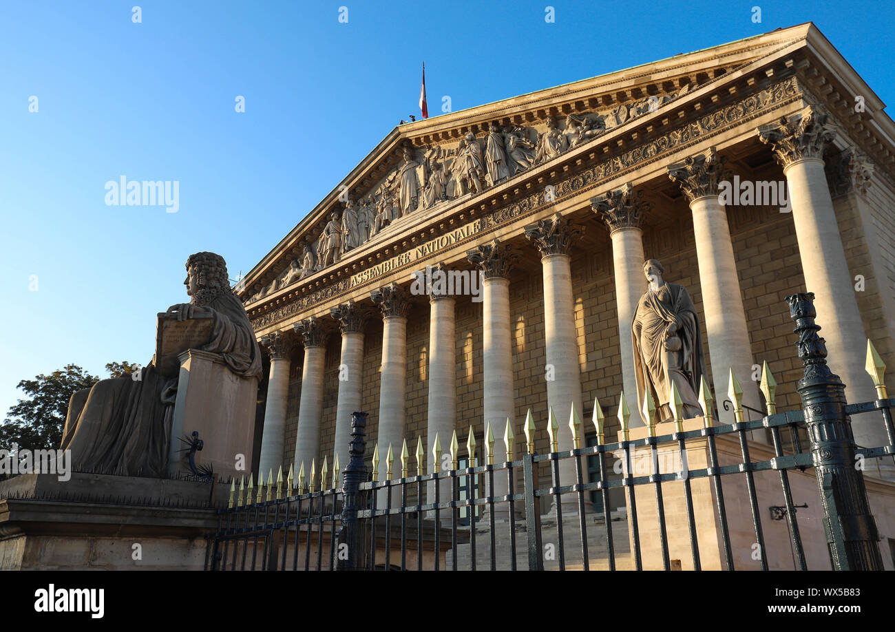 The French national Assembly-Bourbon palace , Paris, France Stock Photo ...