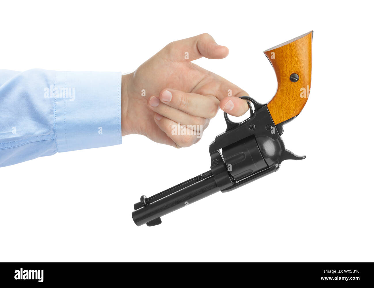 Hand with revolver Stock Photo - Alamy