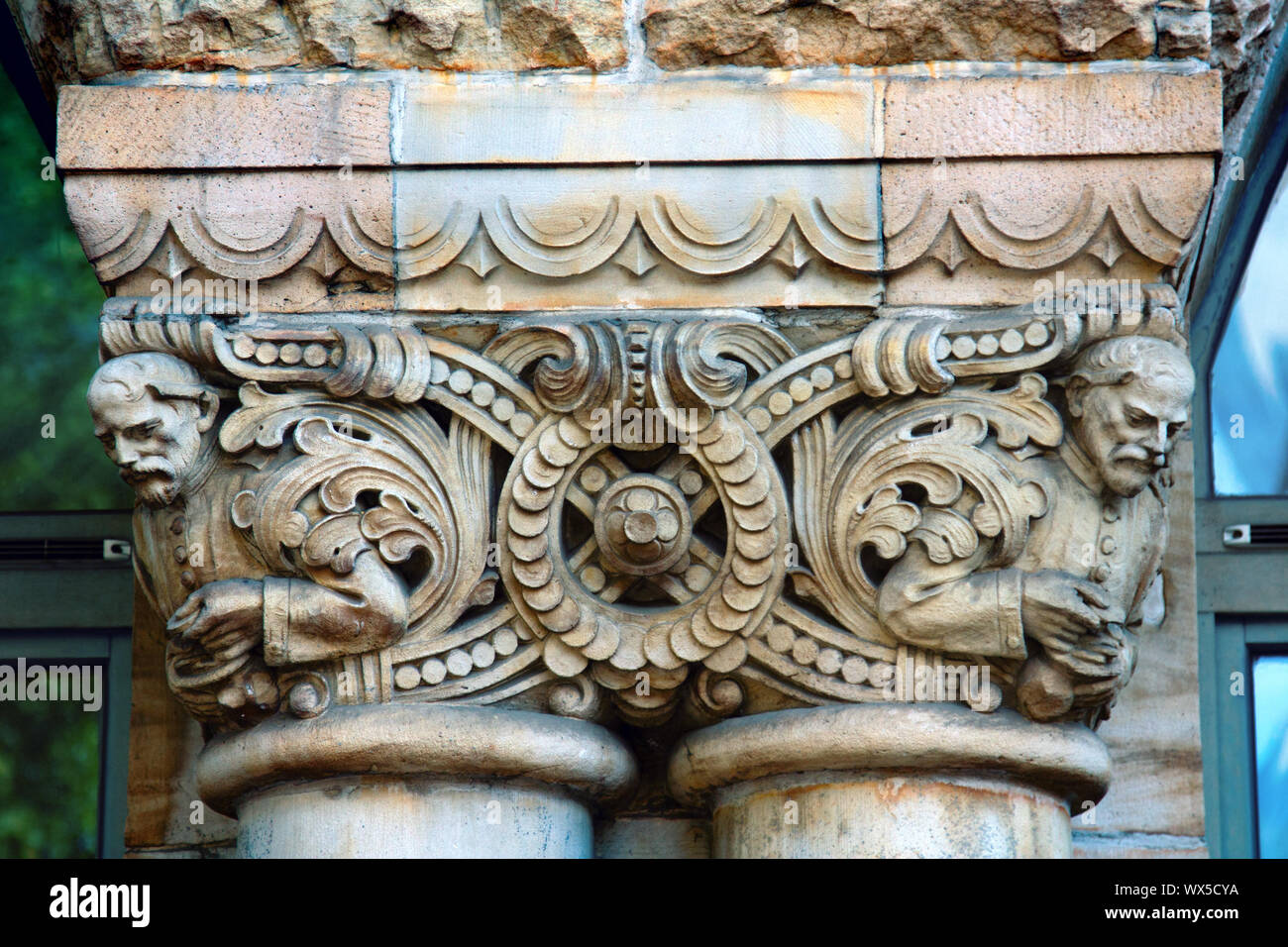 Capitals of columns and pilasters of buildings of eclectic architecture ...