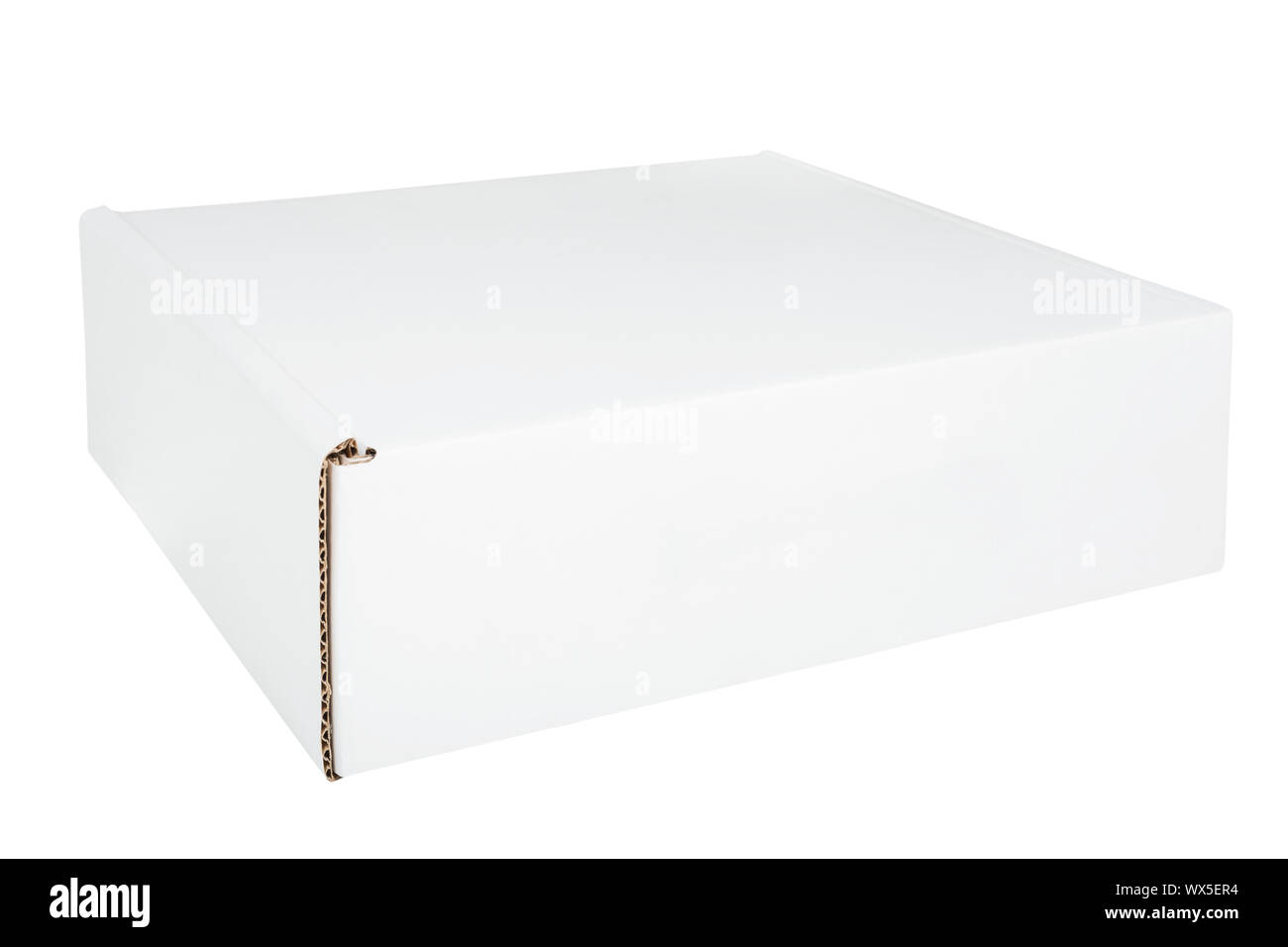 White thin cardboard box isolated on white background Stock Photo - Alamy