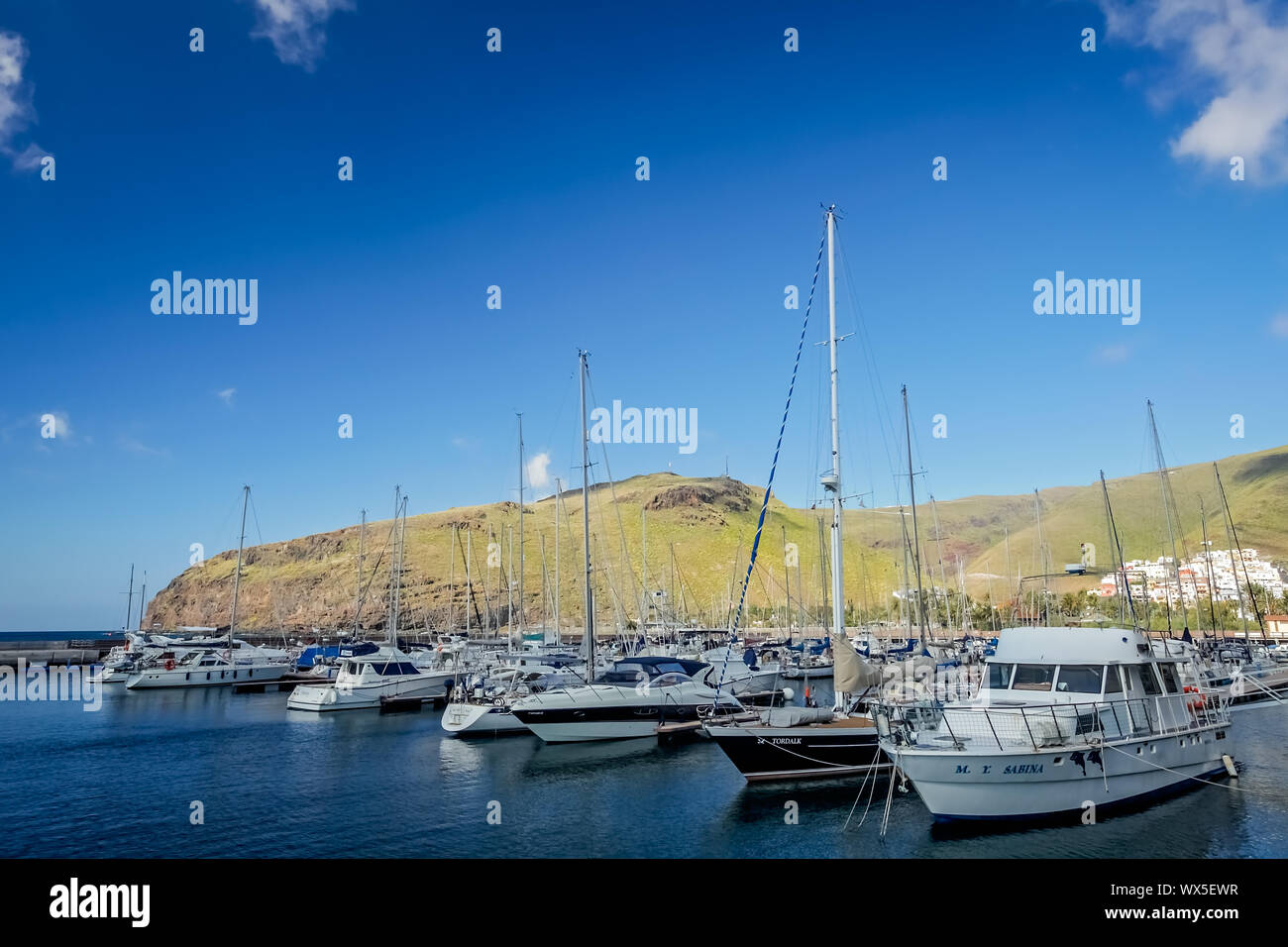 Yachts in San Sebastian marina Stock Photo - Alamy