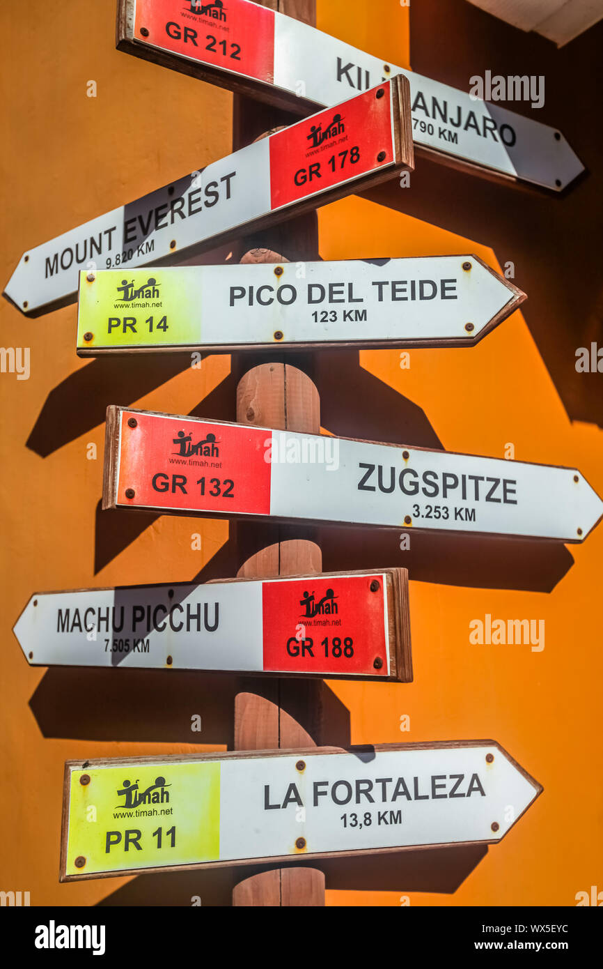 Wooden pole indicator direction hi-res stock photography and images - Alamy