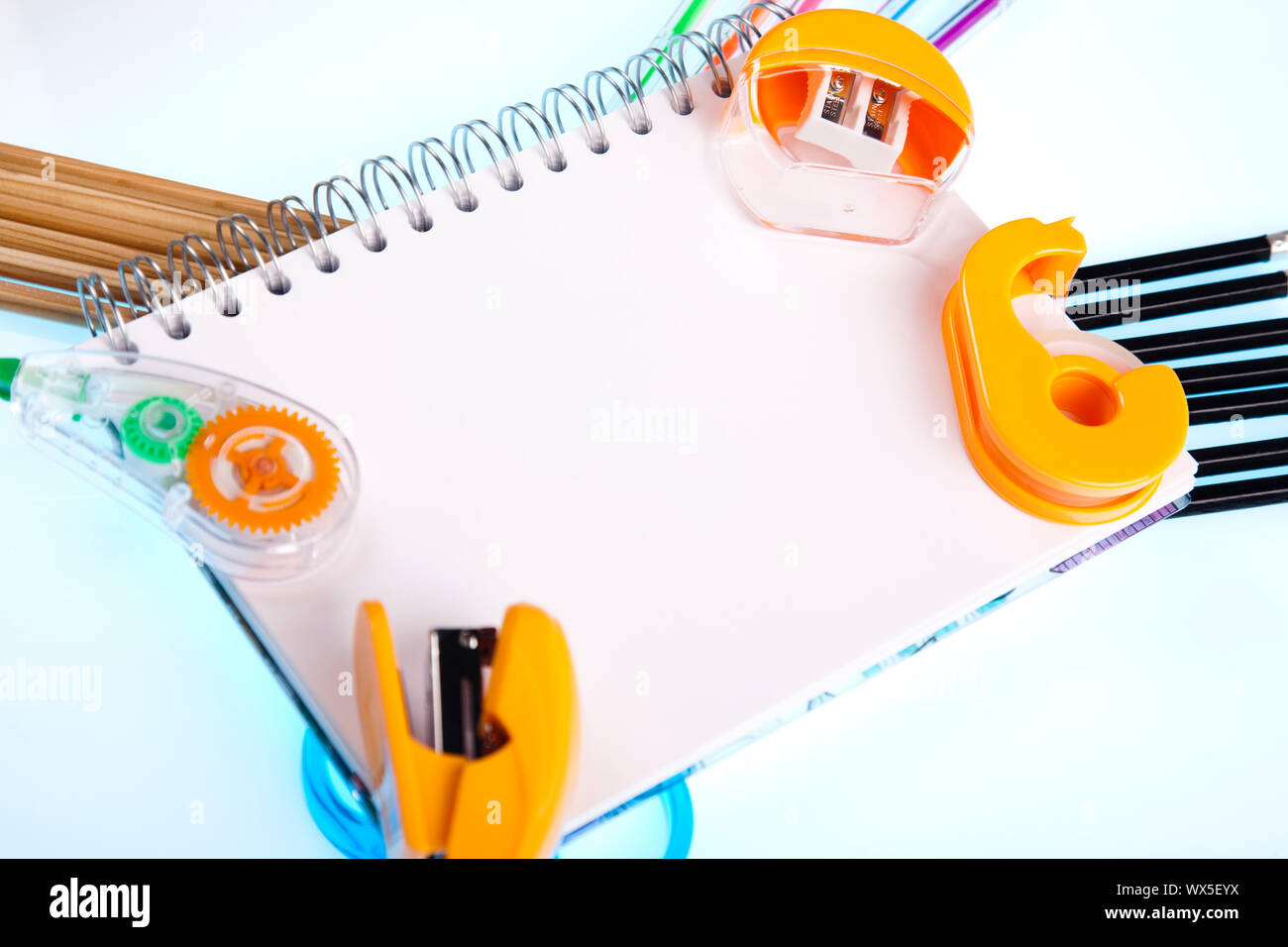 Office and student accessories, Notepad Stock Photo - Alamy