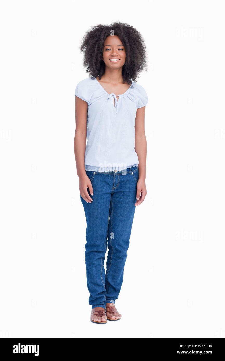 Young relaxed woman standing upright hi-res stock photography and ...