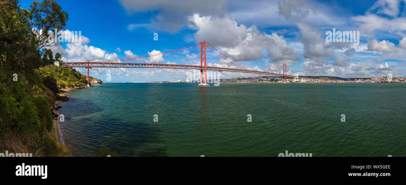 Lisbon and 25th of April Bridge - Portugal Stock Photo - Alamy