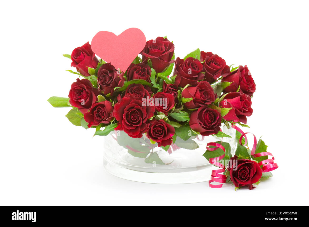 red roses and heart Stock Photo - Alamy