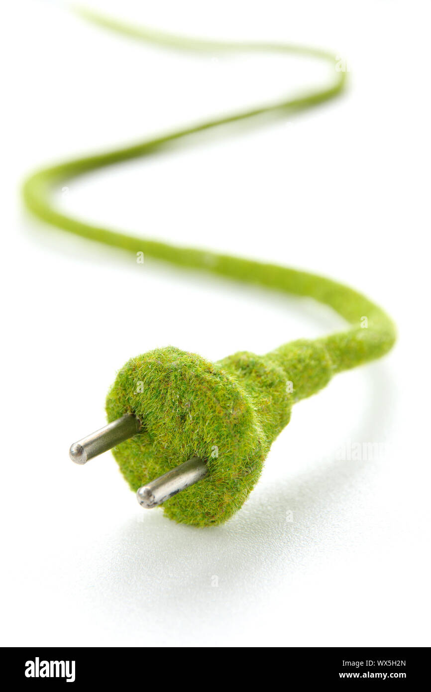 abstract image of green electric plug Stock Photo - Alamy