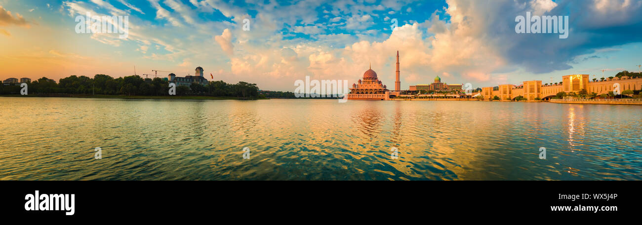 Putrajaya skyline. Amazing view of Putra mosque. Panorama Stock Photo ...