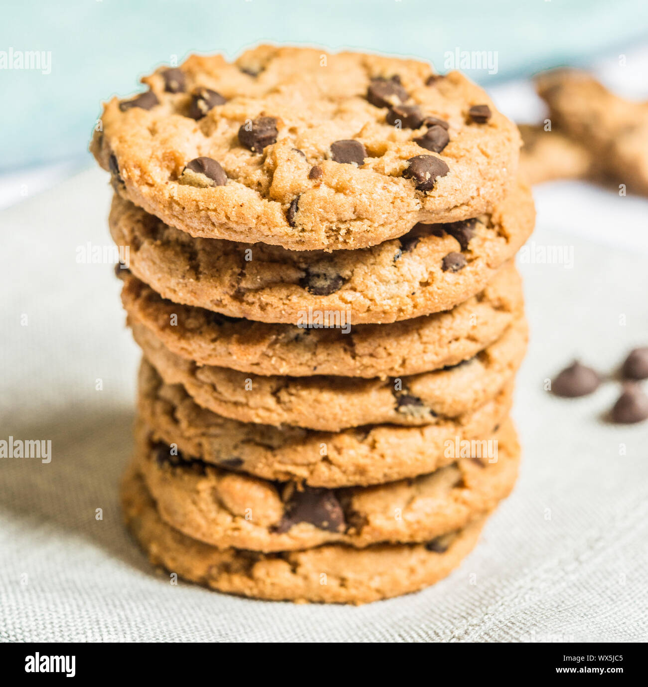 Colorful and tasty chocolate chip cookie. Concept of sweet food and ...