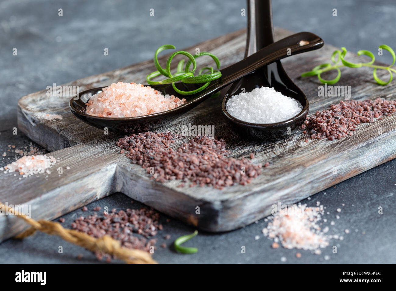Different types of salt Stock Photo - Alamy
