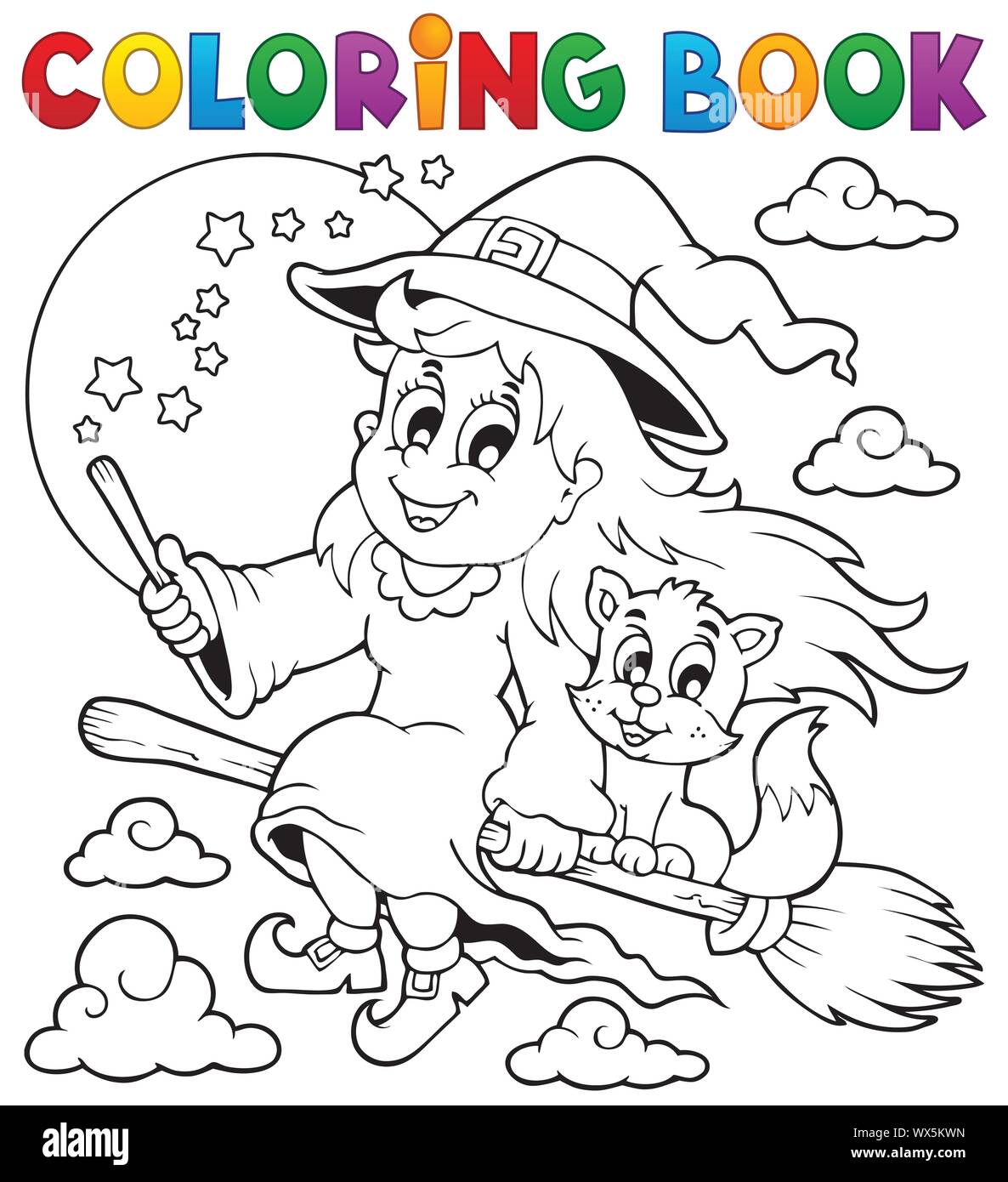 Cloud and moon coloring Cut Out Stock Images & Pictures - Alamy