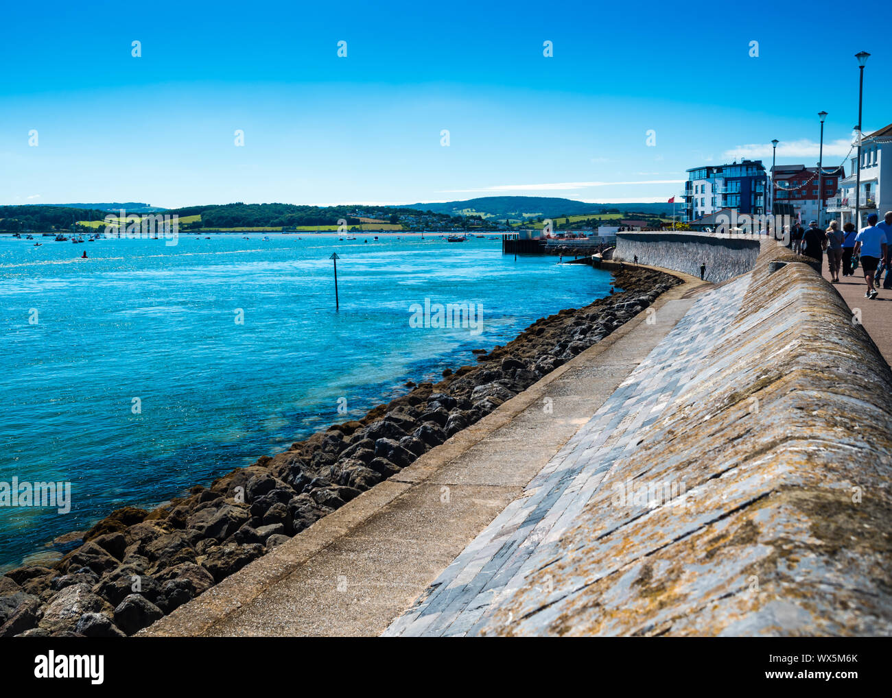 Exmouth Sea Front and seawall Stock Photo - Alamy