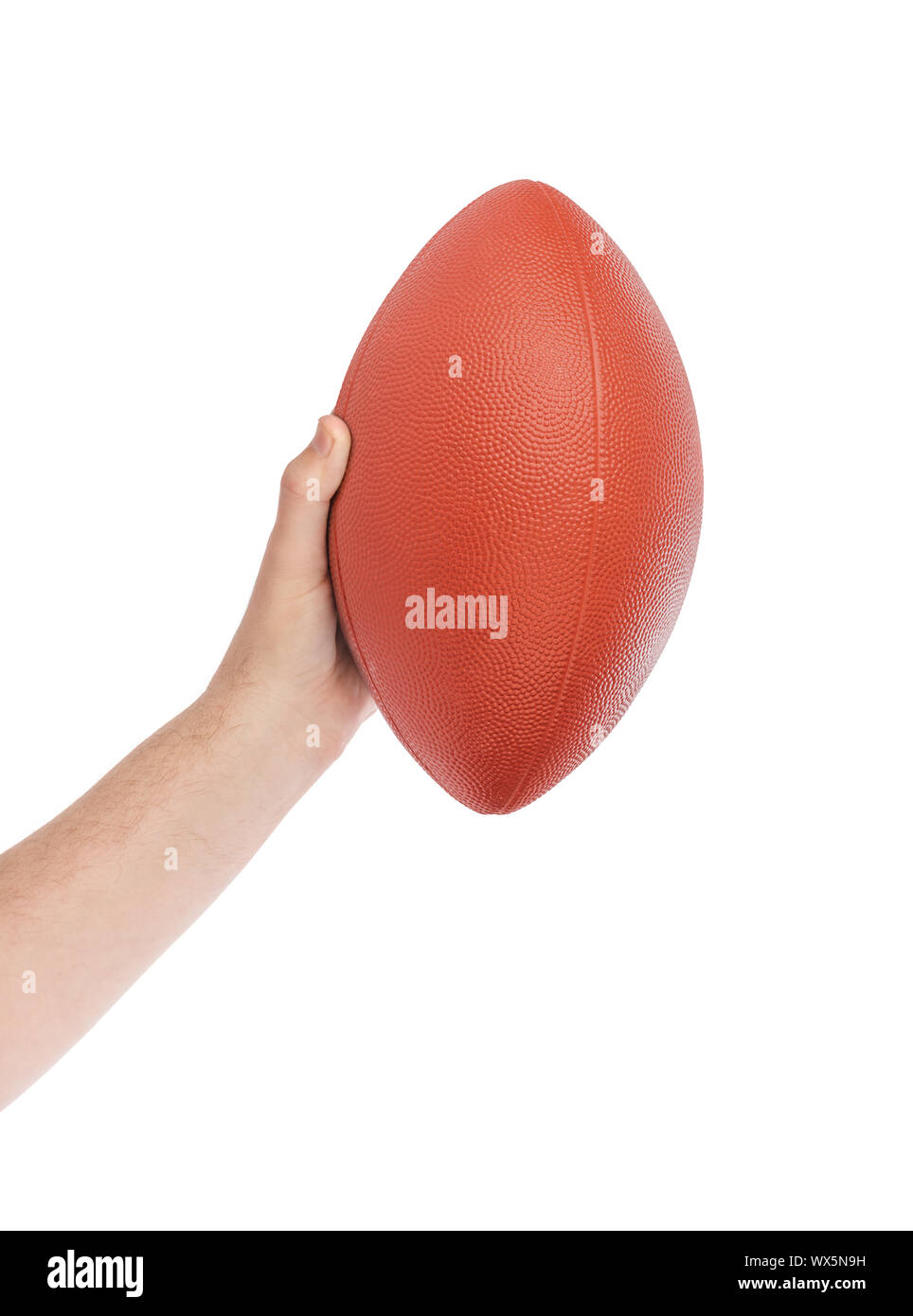 Hand and rugby ball Stock Photo - Alamy