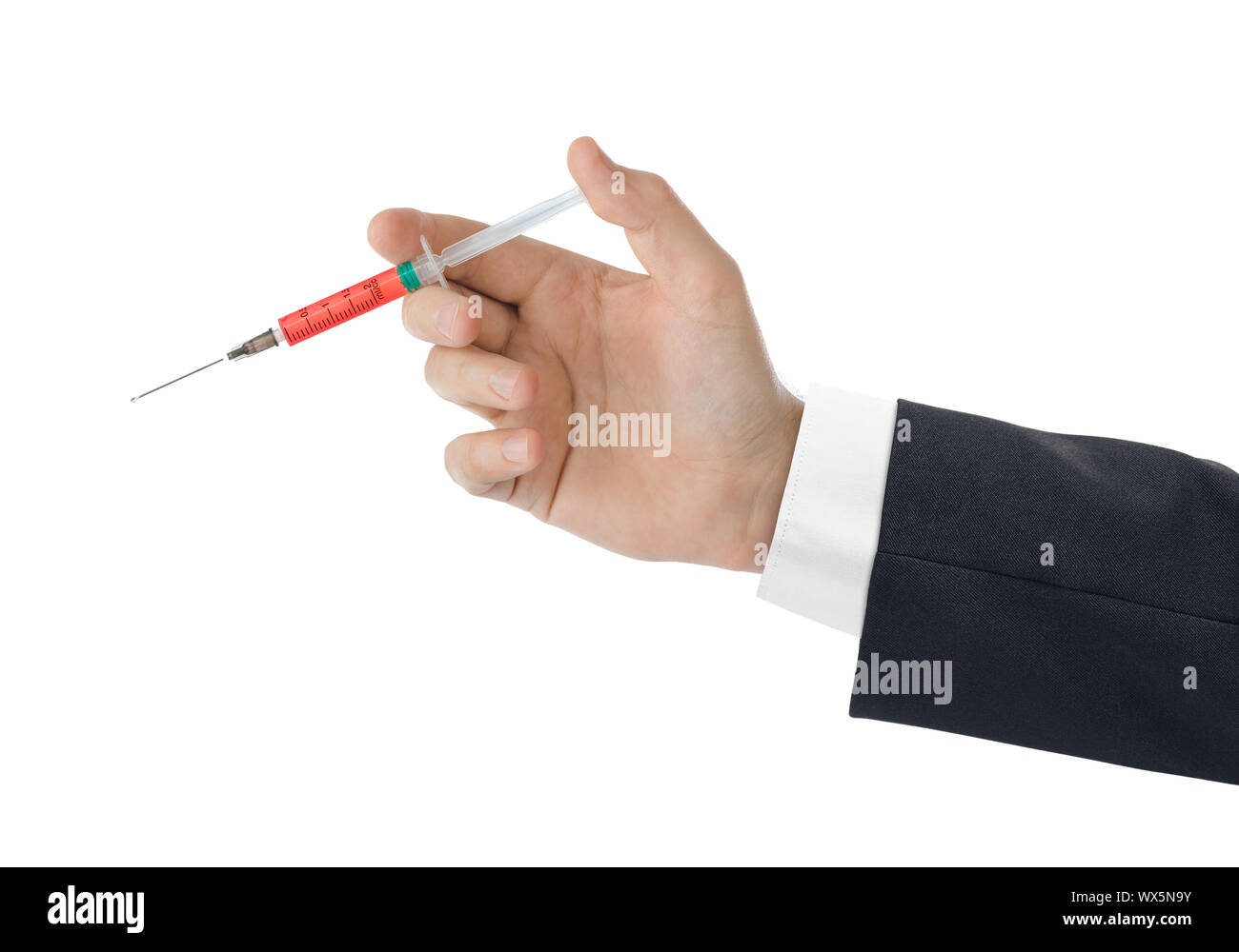 Syringe in hand Stock Photo - Alamy