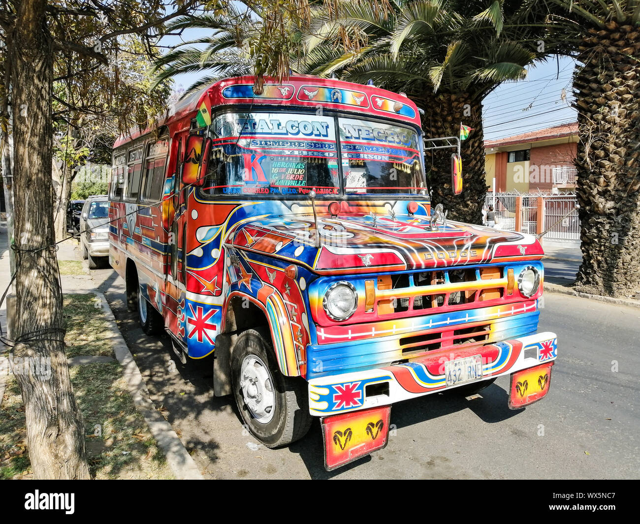 Cochabamba - Bolivia, 13th August 2019: Colorful passenger bus in ...