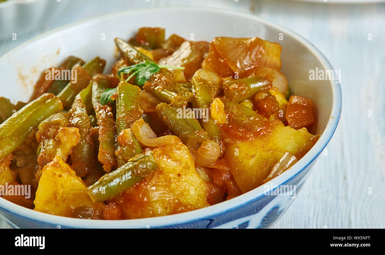 French Beans and Potatoes Subji Stock Photo - Alamy