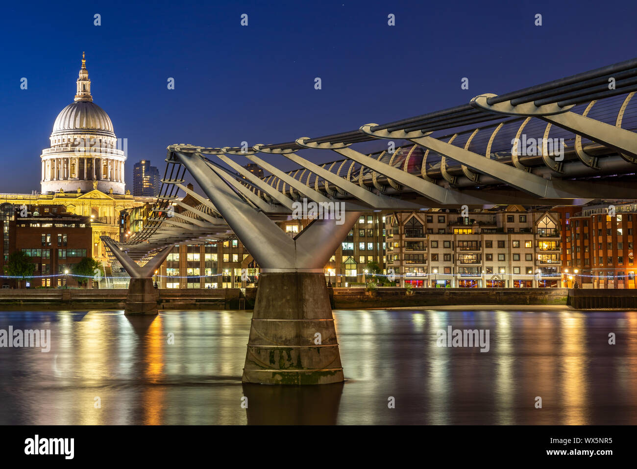 St paul cathedral with millennium bridge Stock Photo - Alamy