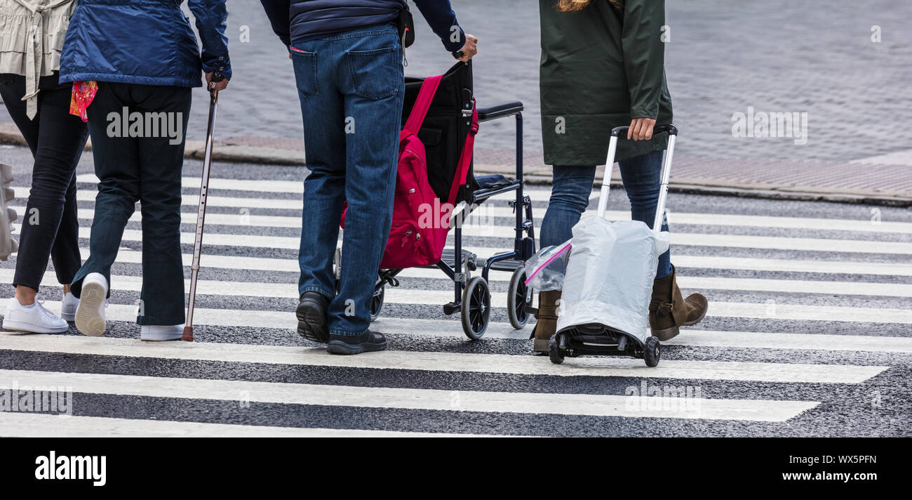 Handicapped crossing hi-res stock photography and images - Alamy