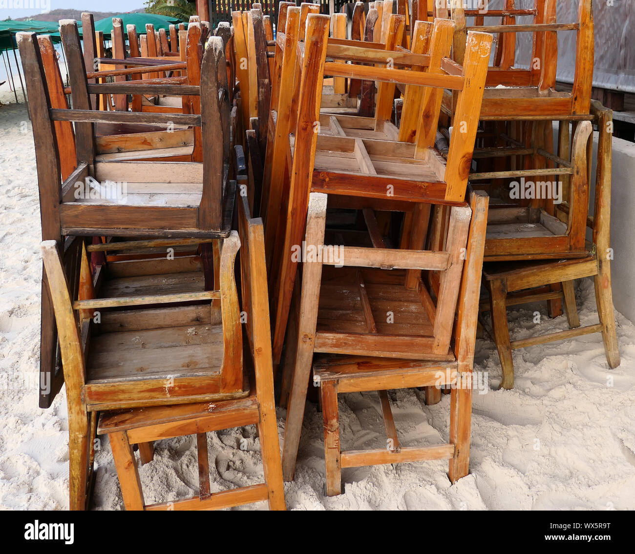Stack of chair Stock Photo - Alamy