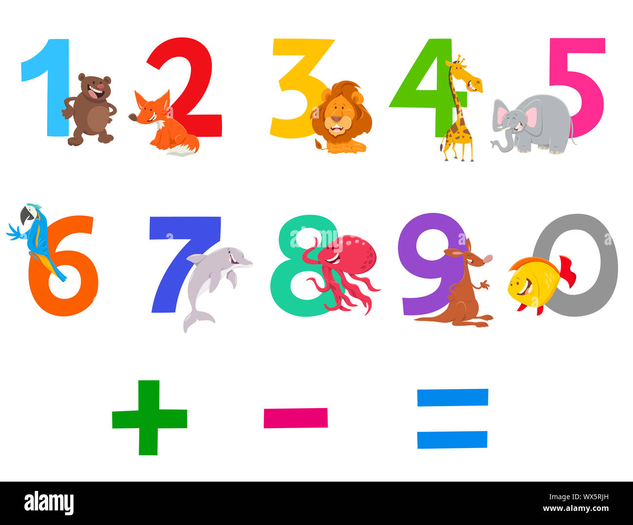 Cartoon Animal Numbers