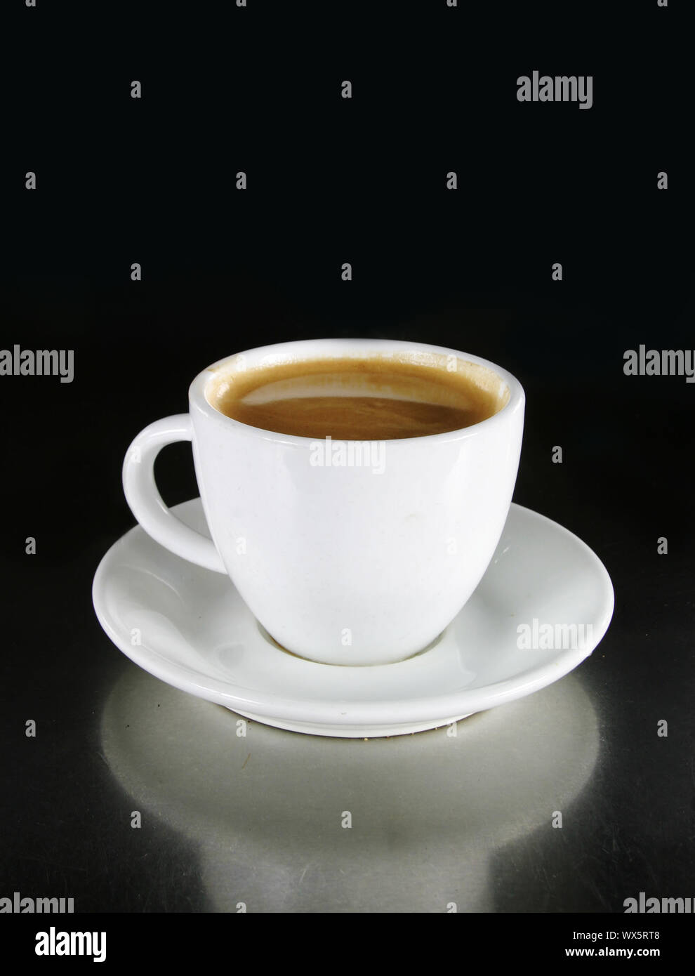 Double Americano in a white coffee cup Stock Photo - Alamy