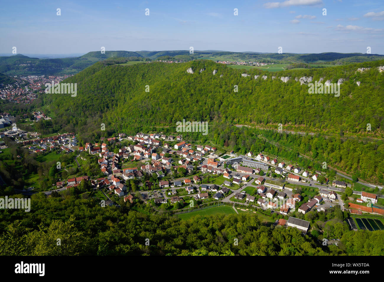 panorama picture of bad urach from hilltop Stock Photo - Alamy