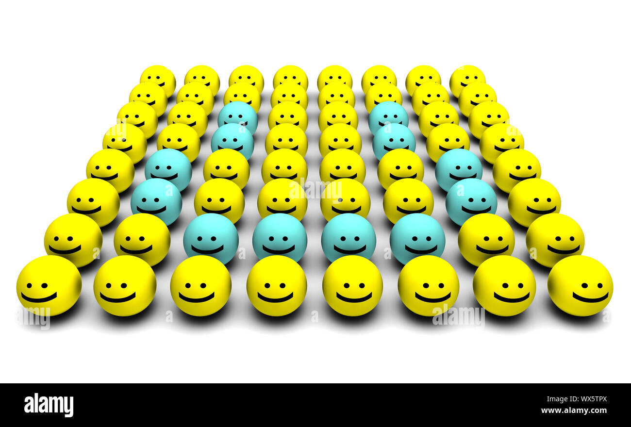 Happiness with a Group of Happy Faces Stock Photo - Alamy