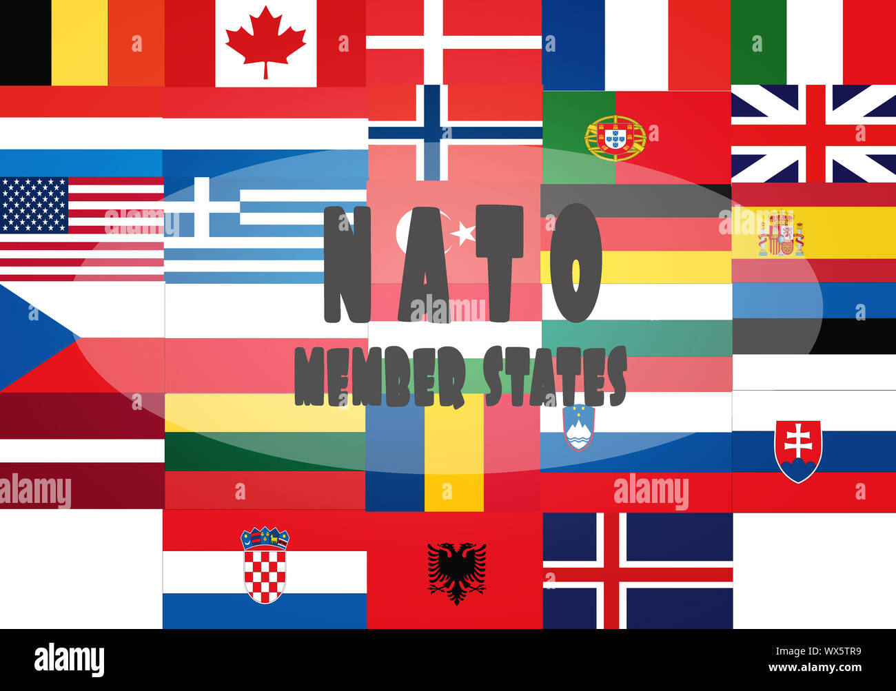 Flags, NATO member states, background, texture, motivation, poster ...